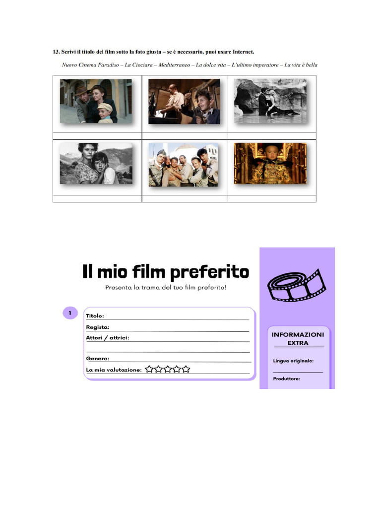 Cinema Esercizi | PDF