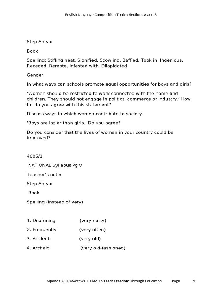 English Language Essays | PDF