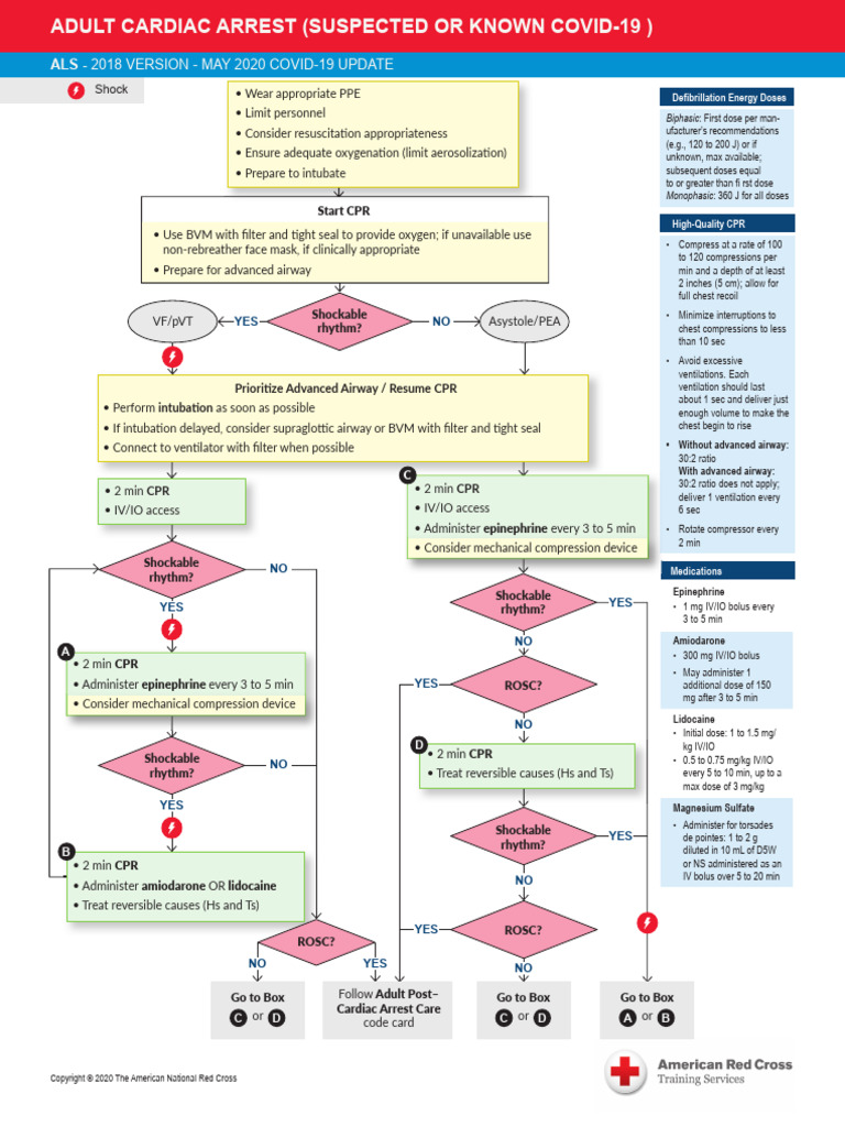 ALS Treatment Guidelines - Cardiac Arrest - Adult For Suspected or Known CoVID-19 | PDF