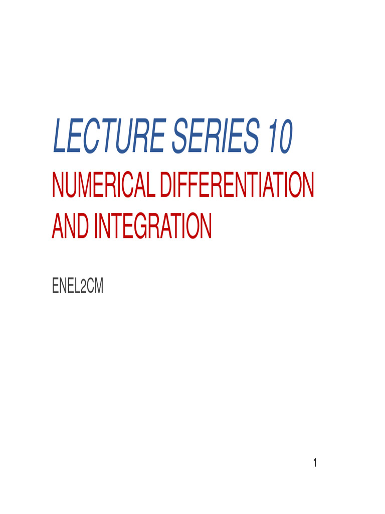 ENEL2CM Ch-6 Numerical Differentiation and Integration | PDF