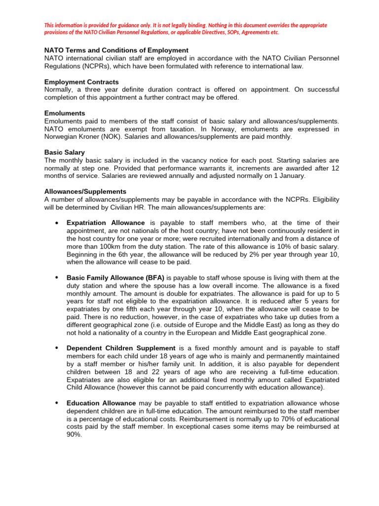NATO Terms and Conditions 2021 | PDF