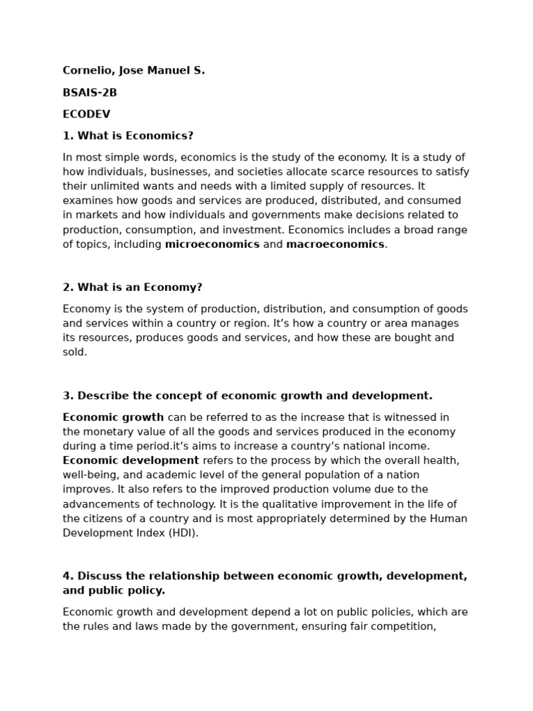 Cornelio, Bsais 2B Ecodev | PDF