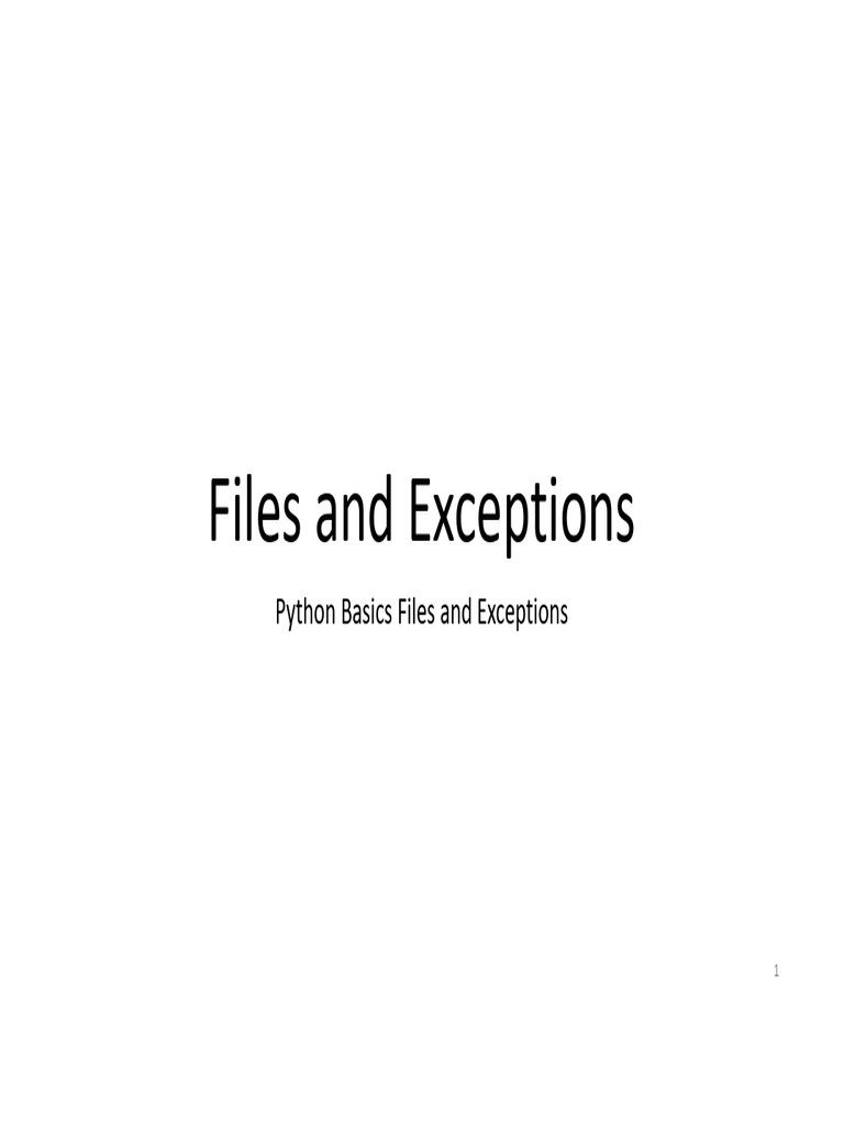 ENEL2CM Ch-5 Files and Exceptions | PDF