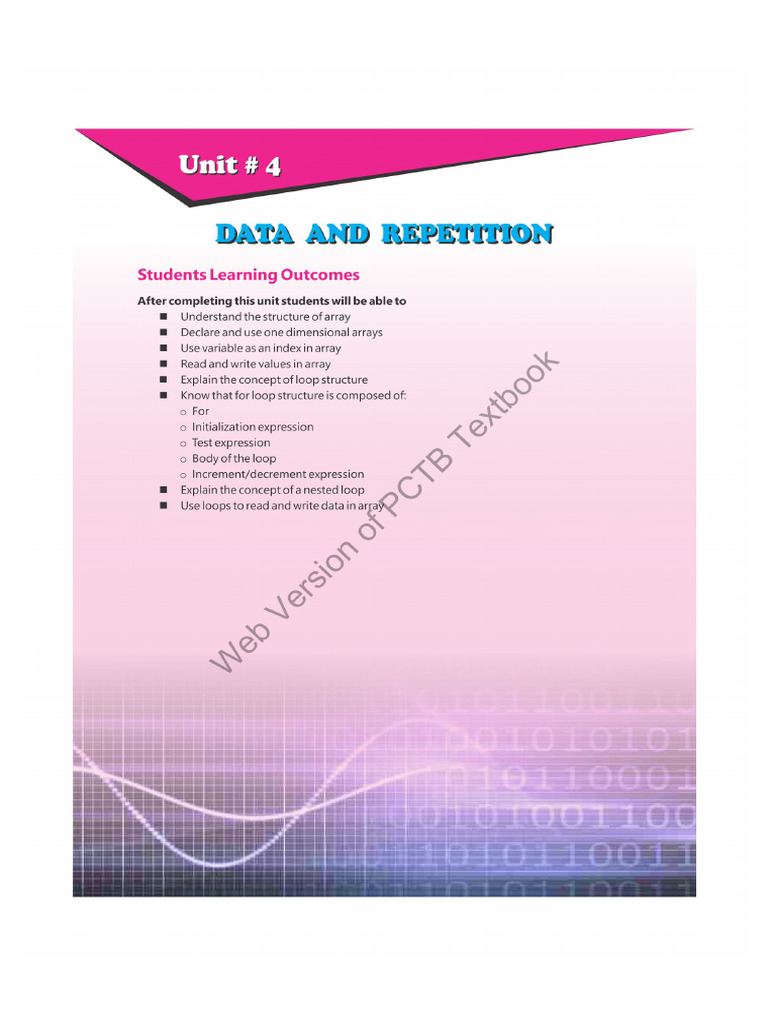 4 - Computer Science 10th-CH4 Data and Repetition | PDF