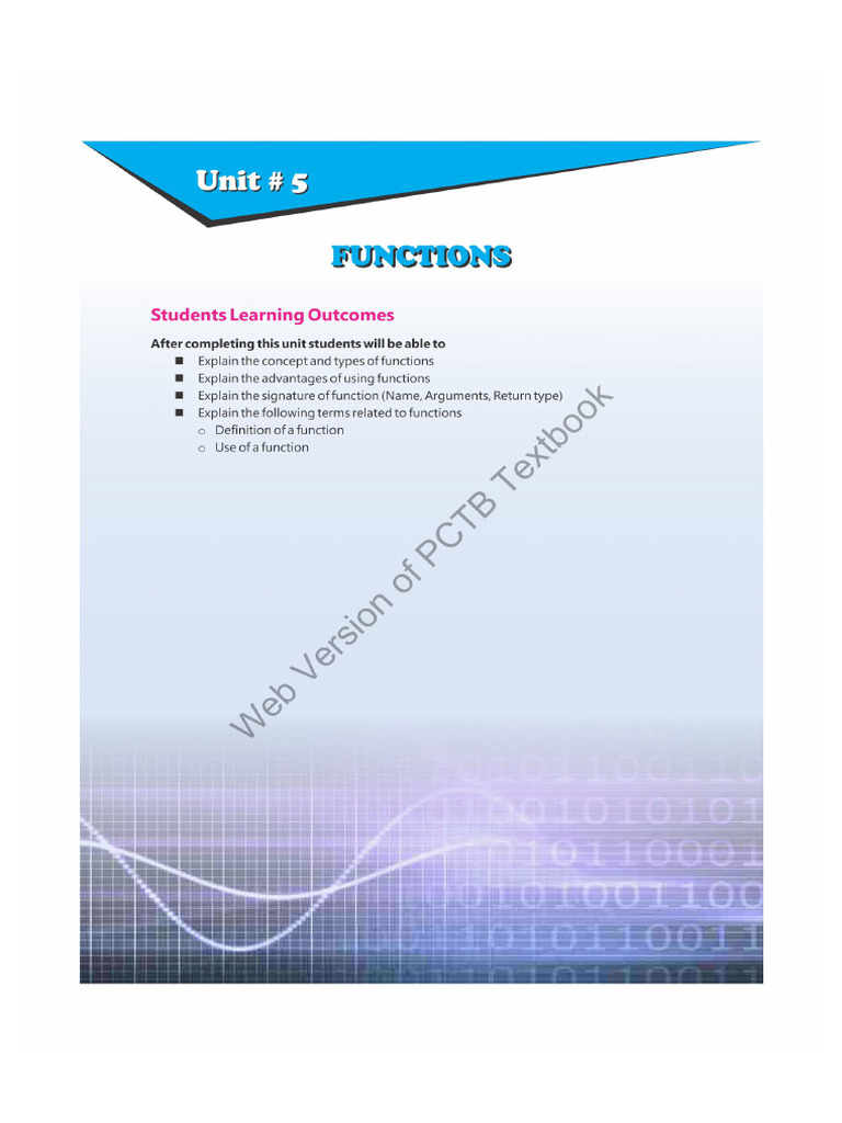 5 - Computer Science 10th-CH5 Functions | PDF 5 - Computer Science 10th-CH5 Functions | PDF