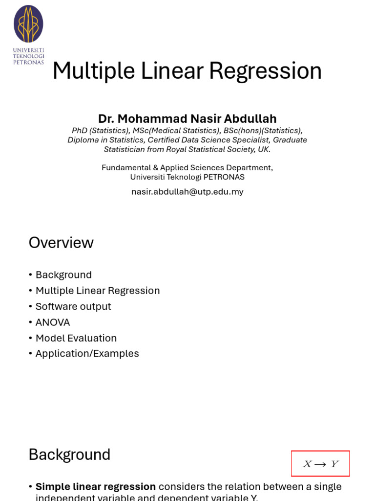 Multiple Linear Regression | PDF