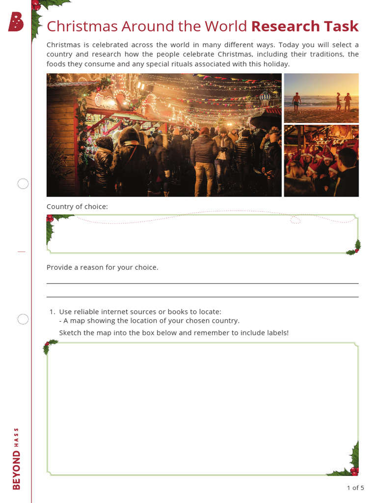 Christmas Around The World - Research Task | PDF