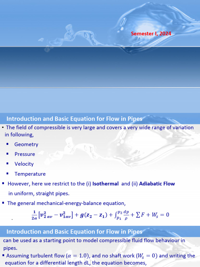 Compressible Pipe Flows | PDF