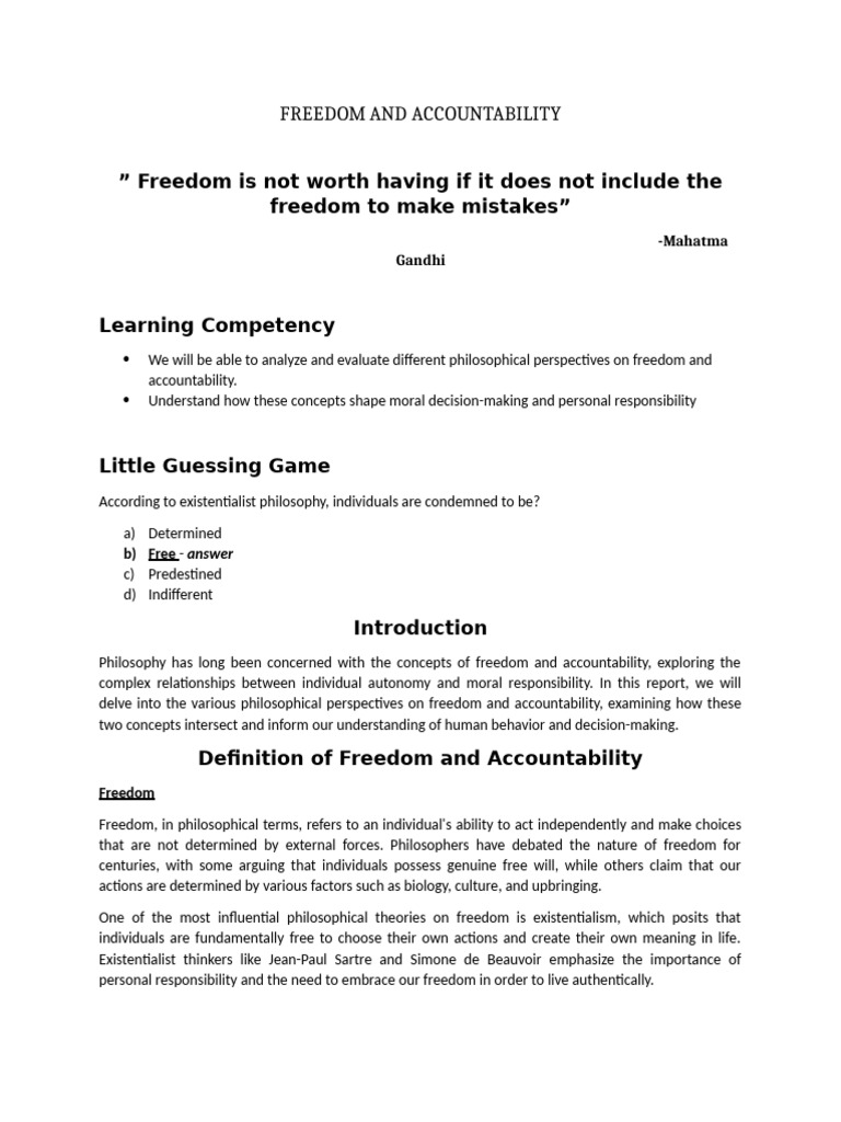 Freedom and Accountability Reporting | PDF