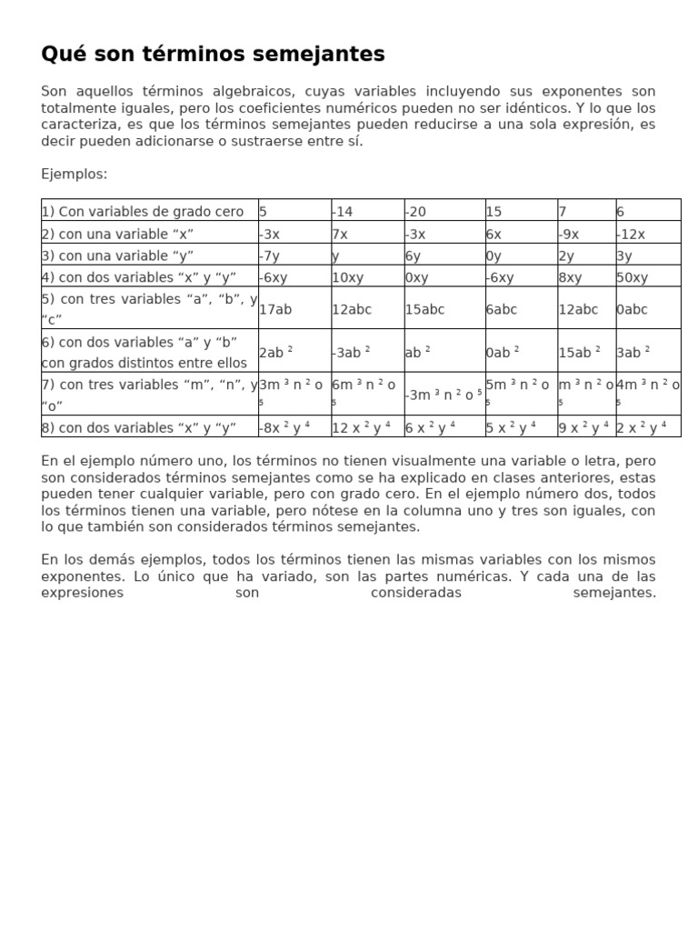 Terminos Semejantes | PDF