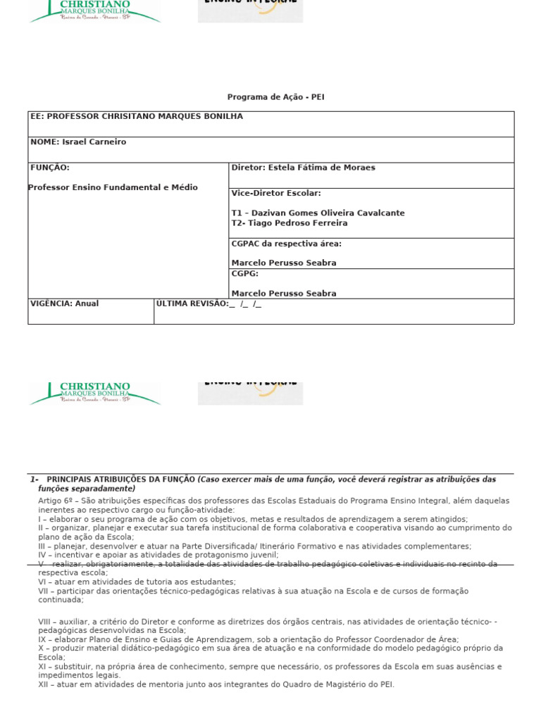 Programa-de-Acao-PEI CMB 2 | PDF