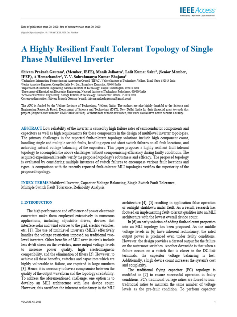 A Highly Resilient Fault Tolerant Topology of Sing | PDF A Highly Resilient Fault Tolerant Topology of Sing | PDF