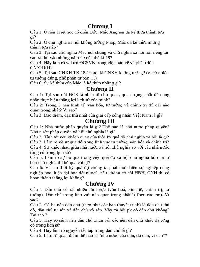 CauHoi CNXH | PDF