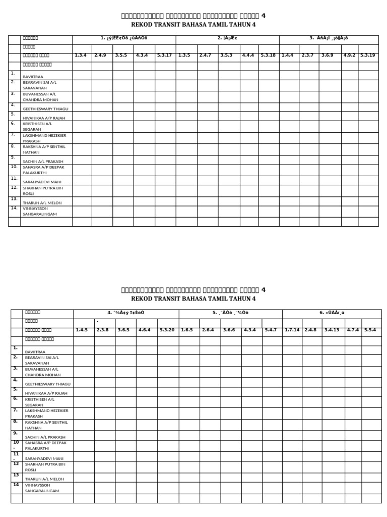 Rekod Transit BT THN 4 2024 | PDF
