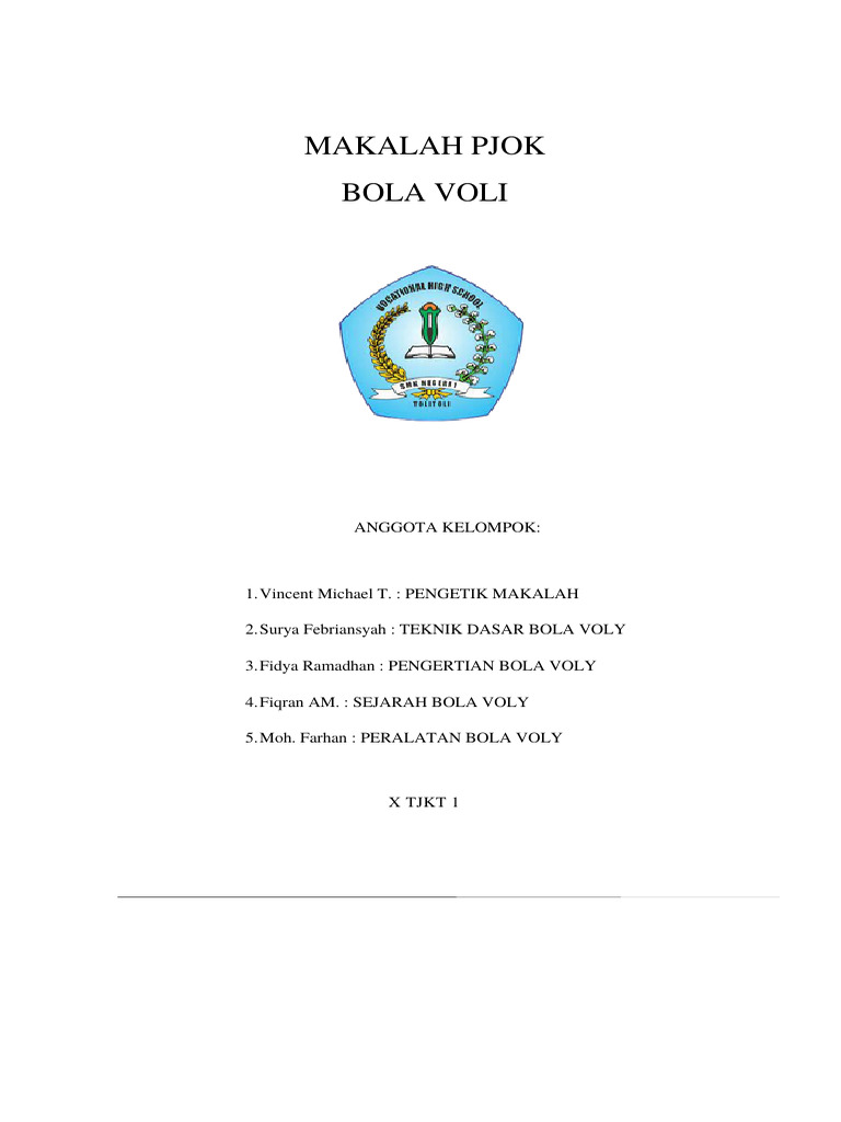Makalah Pjok Bola Voli | PDF