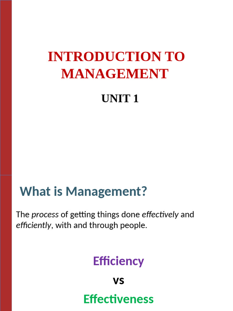 Unit 1 Management | PDF