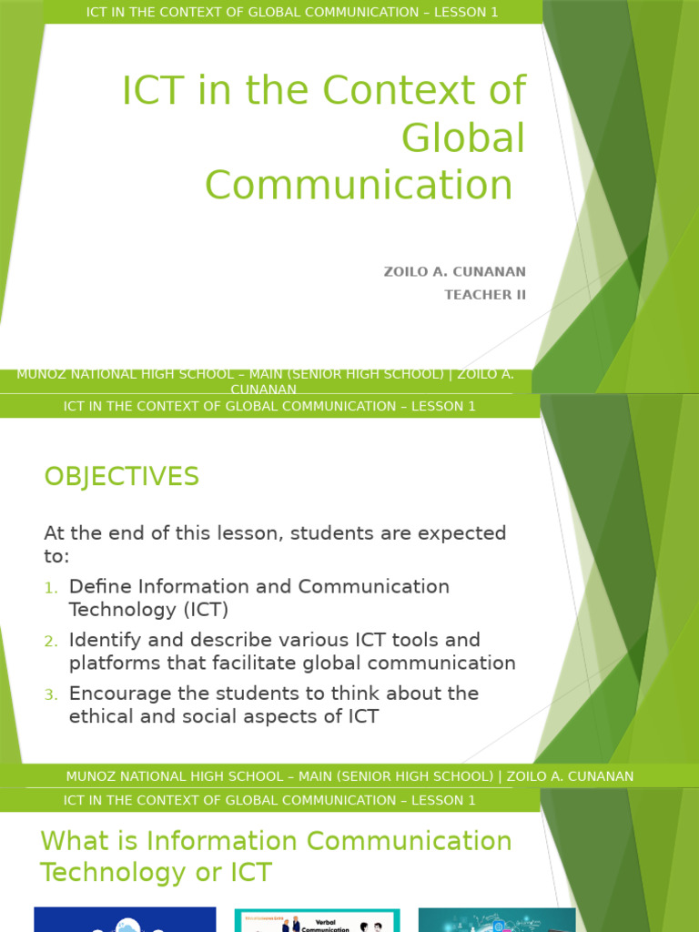 LESSON 1 ICT in The Context of Global Communication | PDF