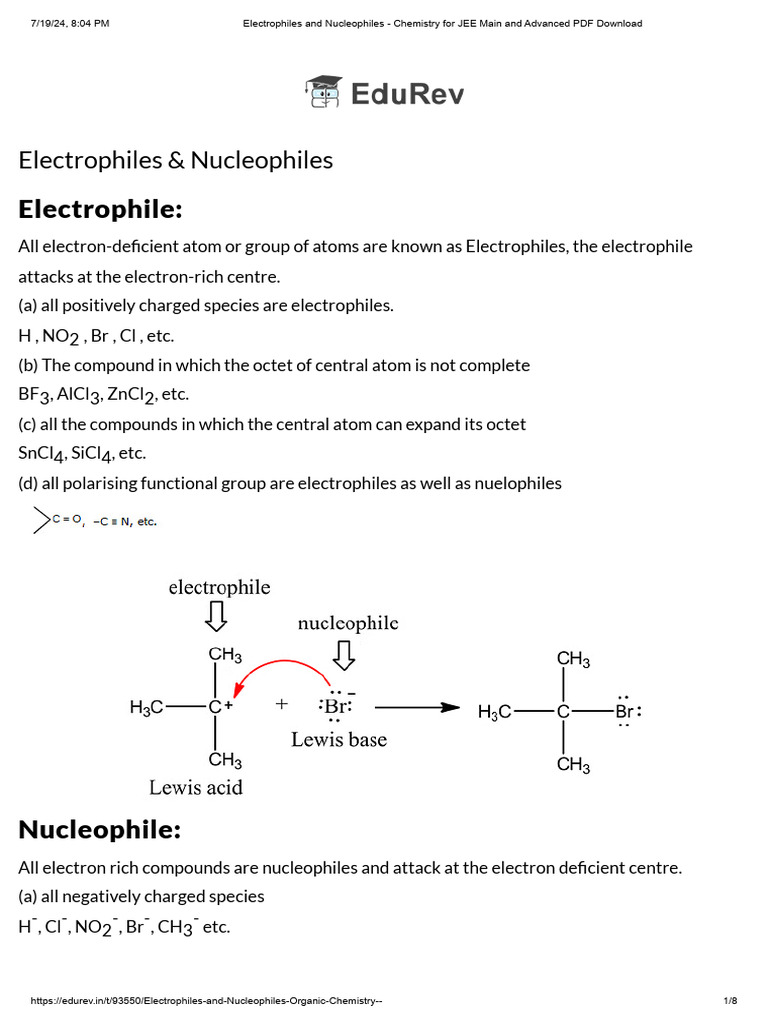 Electrophiles and Nucleophiles - Oraganic Chemistry | PDF
