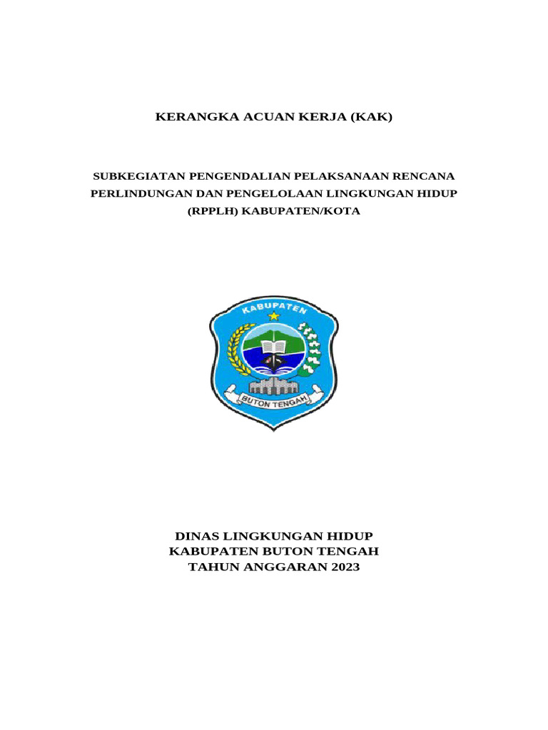 KAK Pelaksanaan RPPLH 2023 | PDF