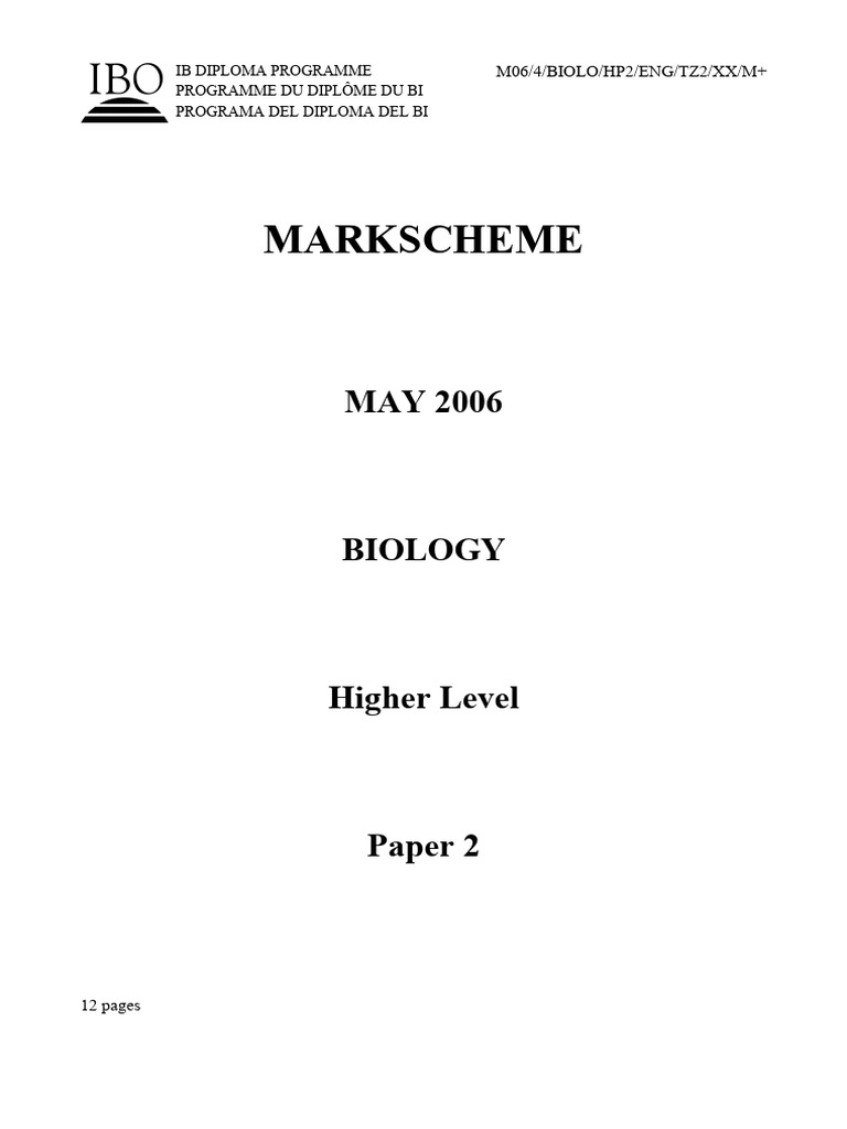 Biology HL Paper 2 TZ2 | PDF