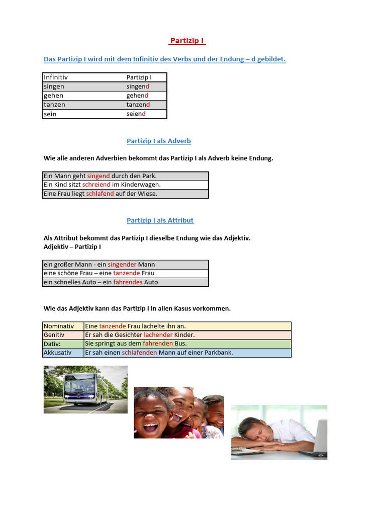 Partizip 1 Regeln | PDF
