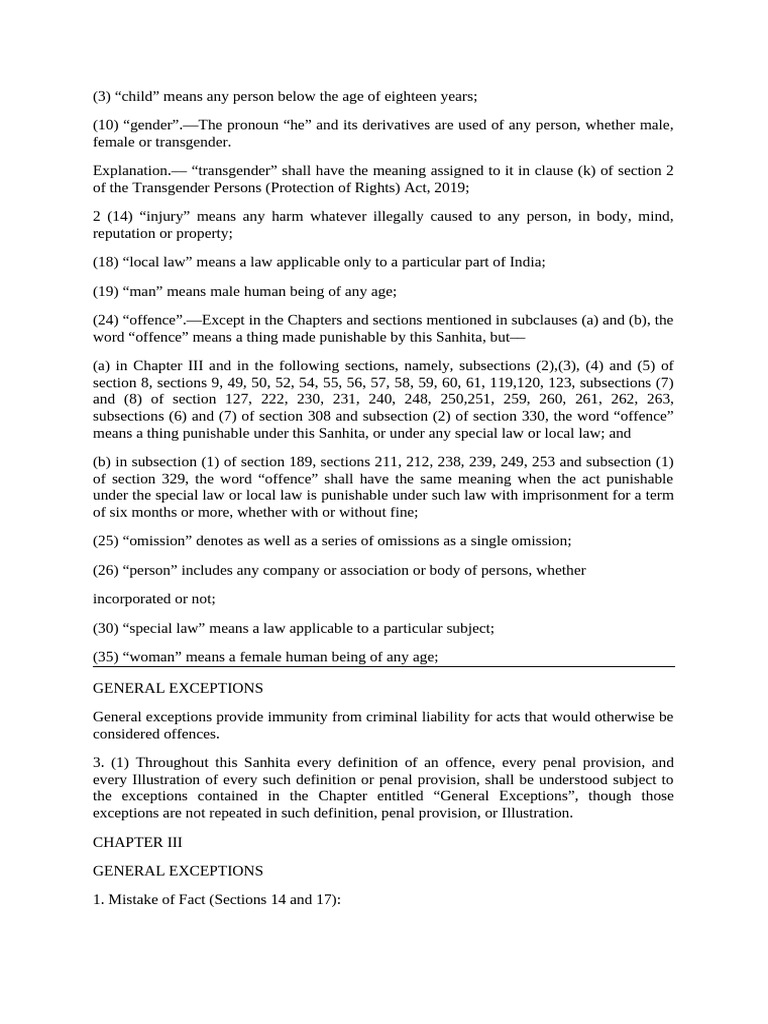 General Exceptions | PDF