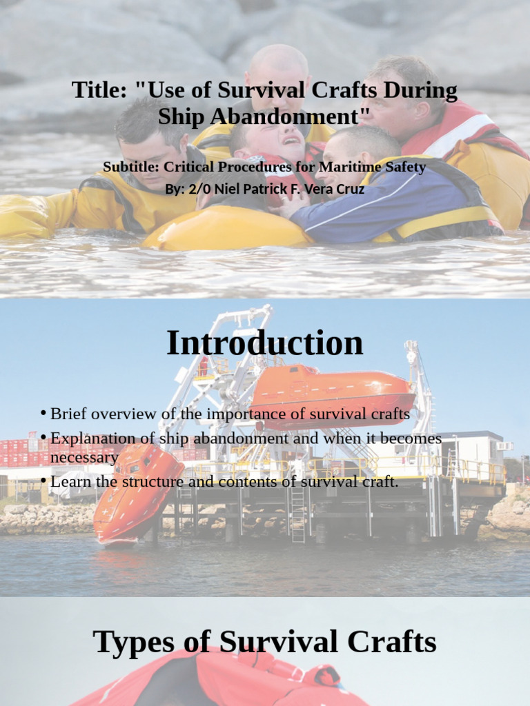 Lesson 3 Use of Survival Craft During Ship Abandonment | PDF