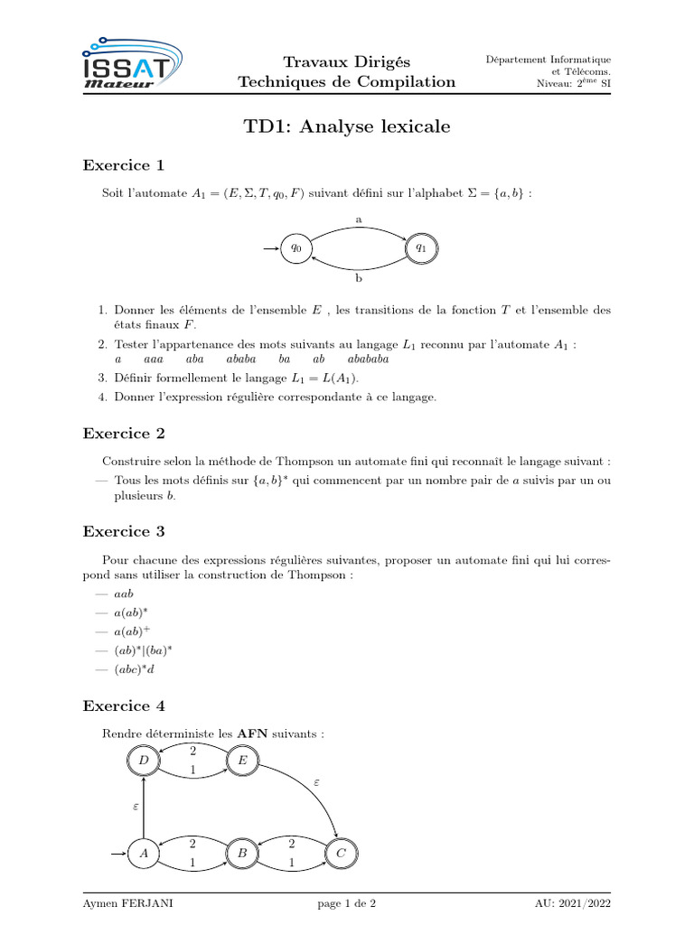 TD1 Compilation 2eme SI 2022 | PDF