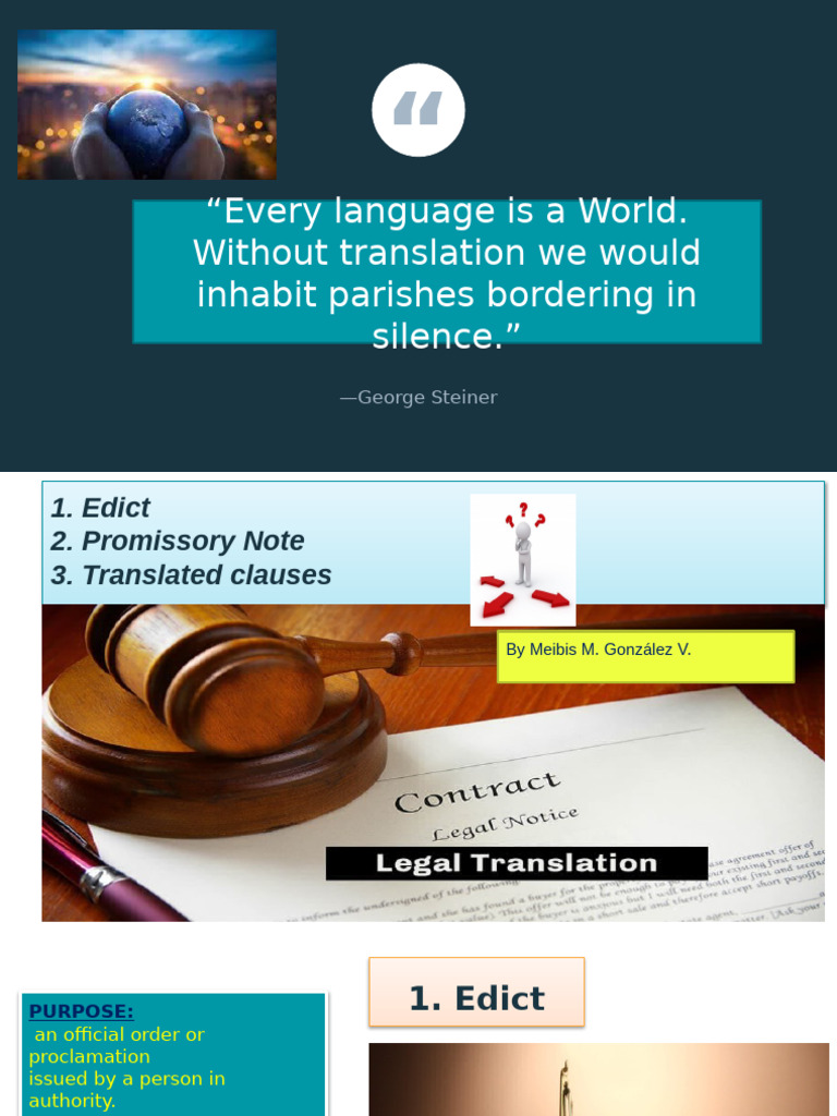 Translating Legal Documents - Edict.promissory - Note - Translated - Clauses | PDF
