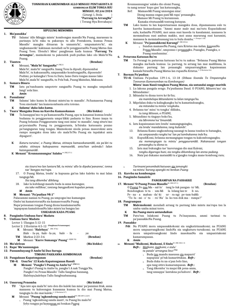 LITURGI 2 Juni 2024 | PDF