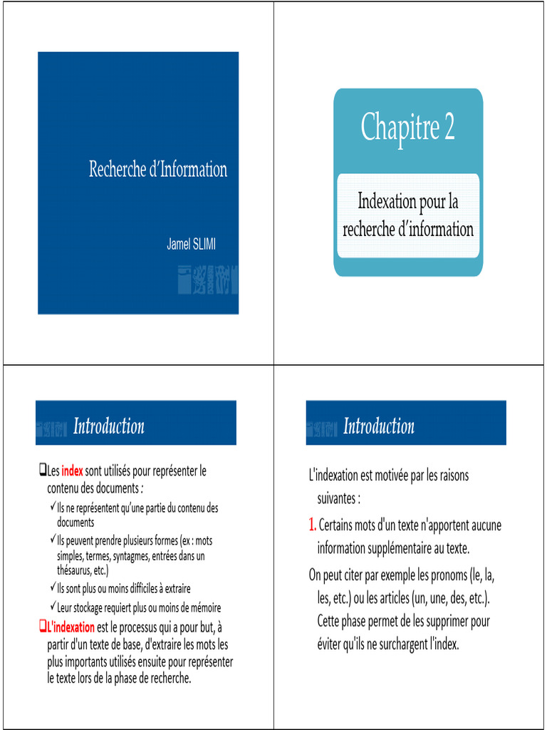 Chapitre 2: Recherche D'information Recherche D'information | PDF