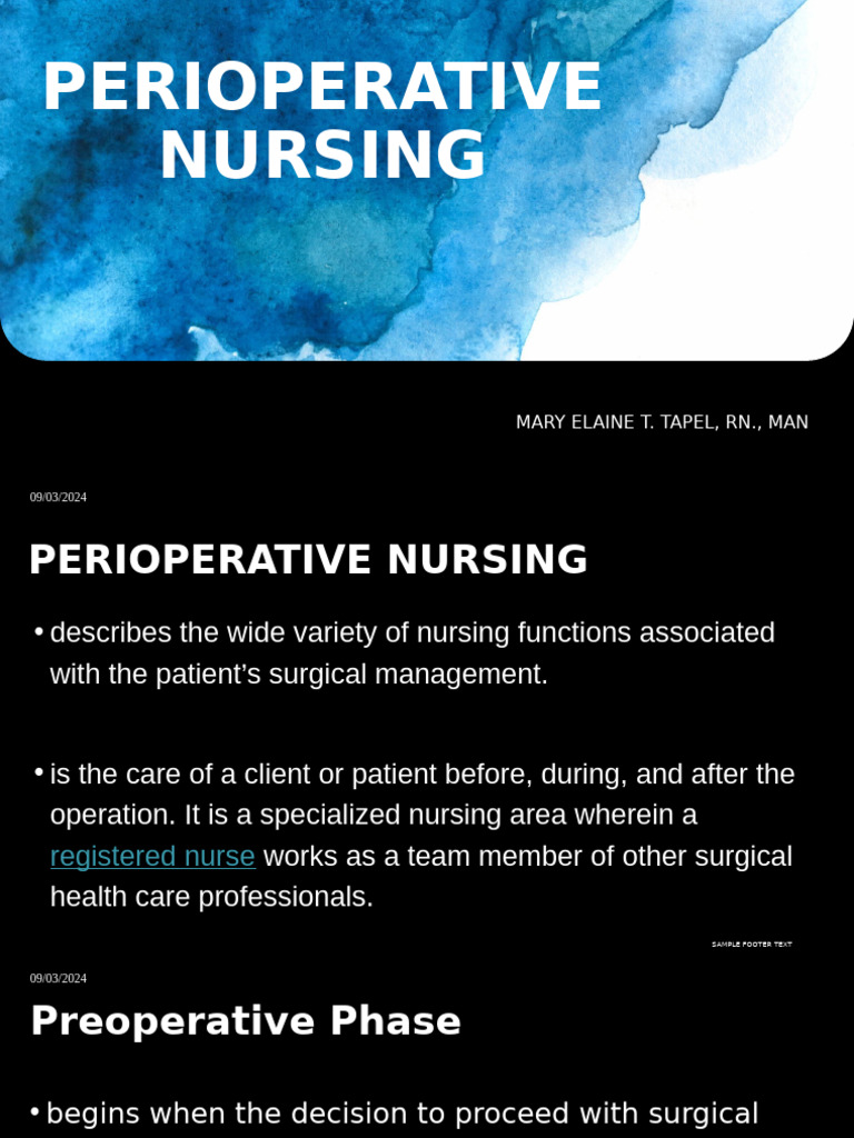 Perioperative Nursing | PDF