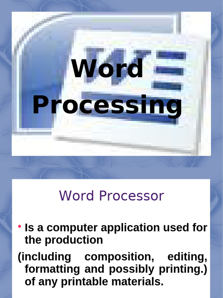 Word Processing | PDF