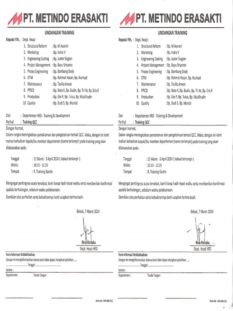 1.2. Schedule Training QCC | PDF