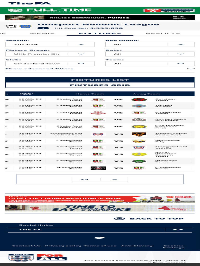 Fixtures Uhlsport Hellenic League | PDF