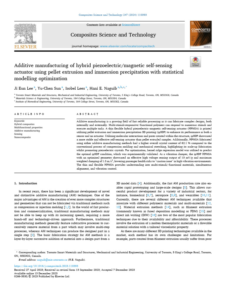 Additive Manufacturing of Hybrid Piezoelectric - Magnetic Self-Sensing ... Additive Manufacturing of Hybrid Piezoelectric - Magnetic Self-Sensing ...