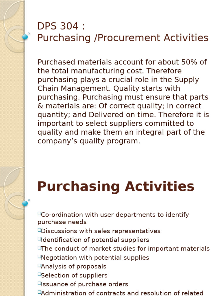 Essential Purchasing and Procurement Guide | PDF | Procurement | Supply ...