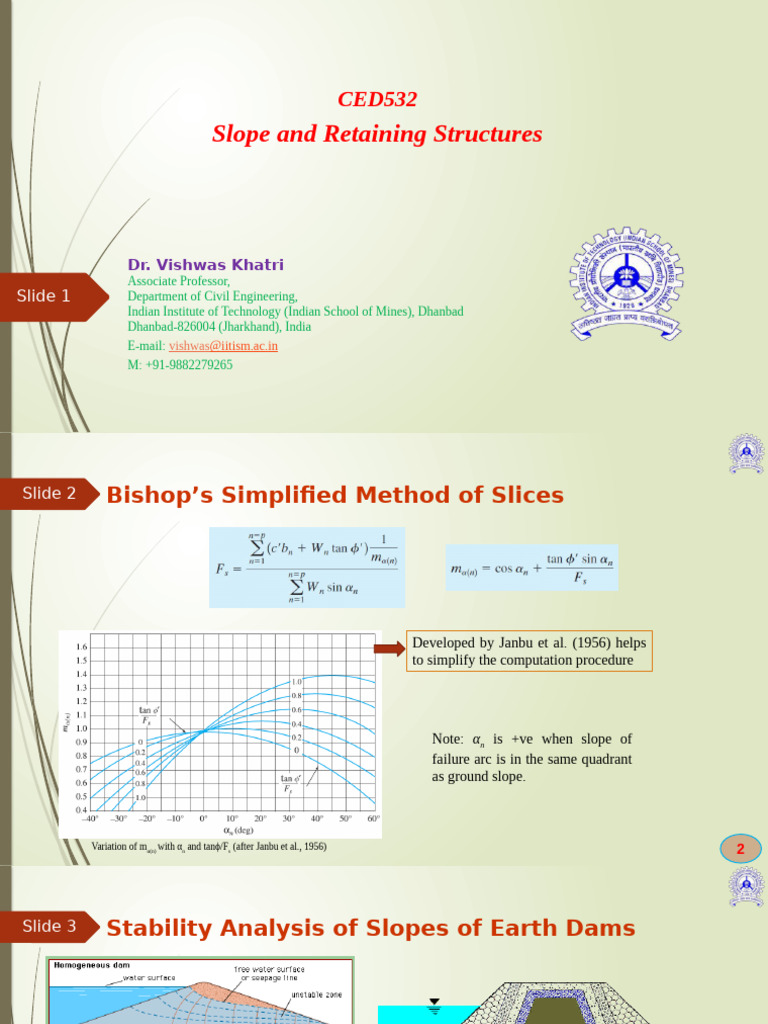Slope Stability of Earth Dams | PDF
