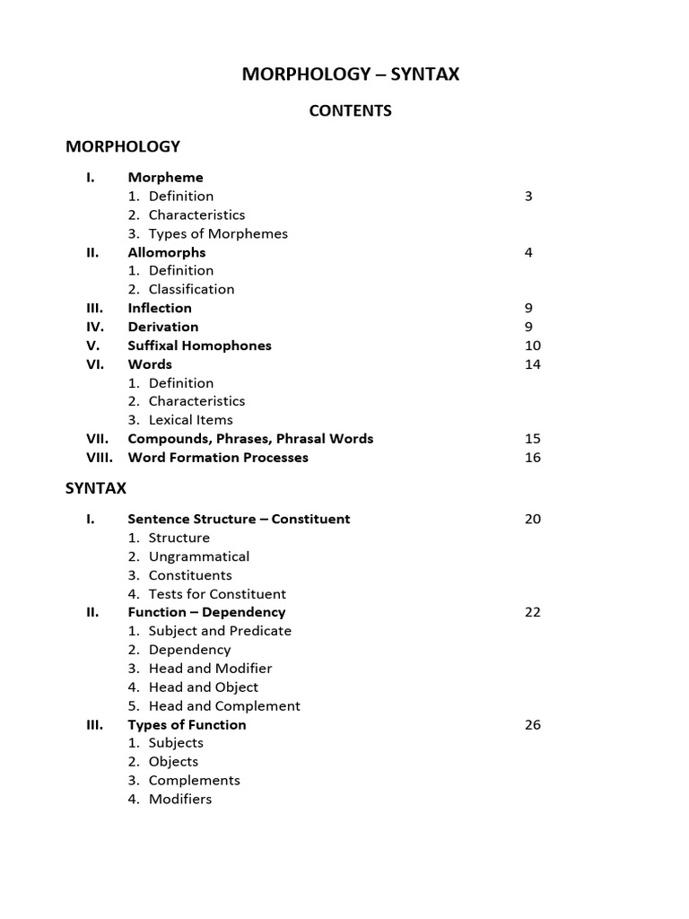 Linguistics: Morphology & Syntax | PDF | Morphology (Linguistics) | Word