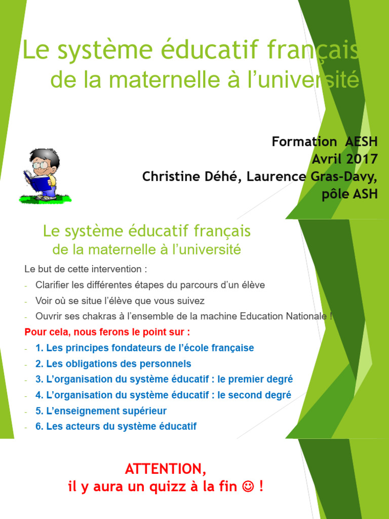 Le Systeme Educatif Francais - Pole Ash-2 | PDF