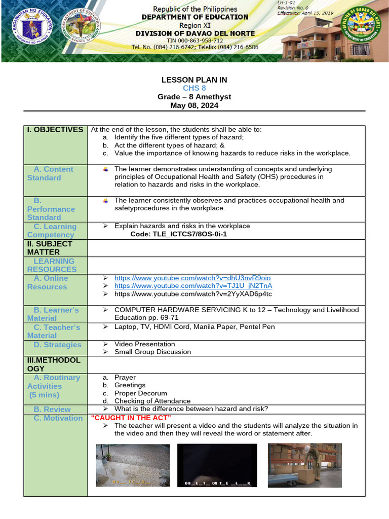 Lesson Plan in Chs | PDF