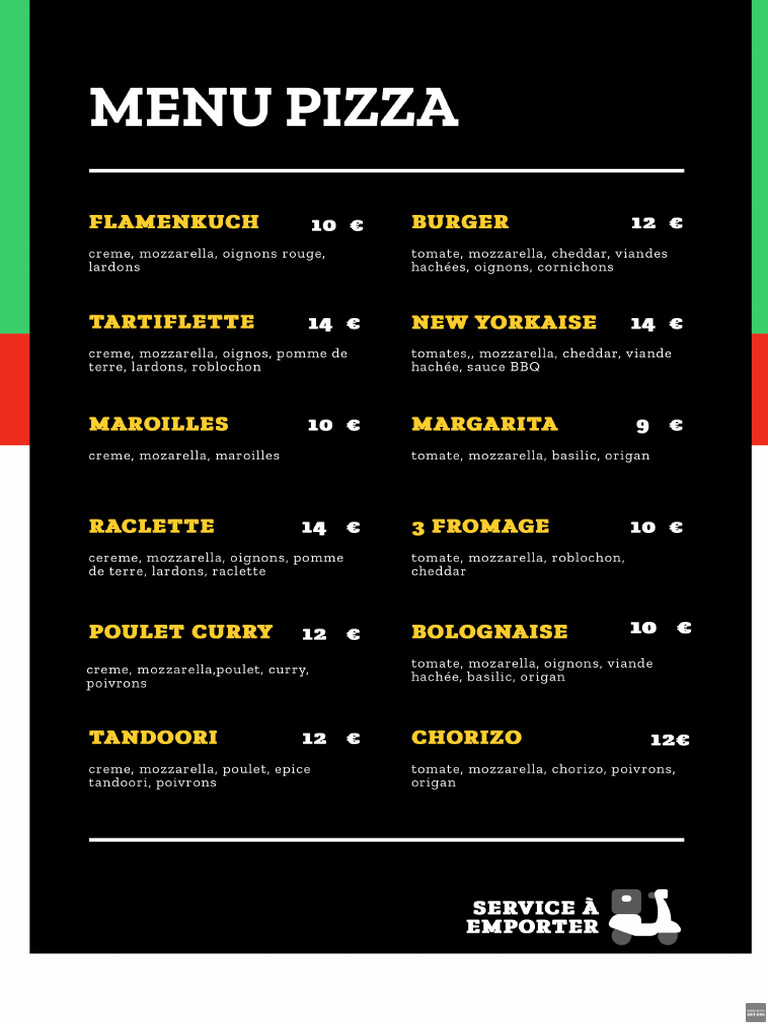 Menu Pizza | PDF
