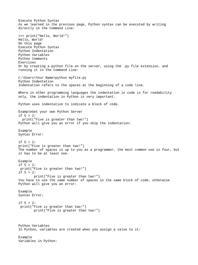 Python 3 - Syntax | PDF