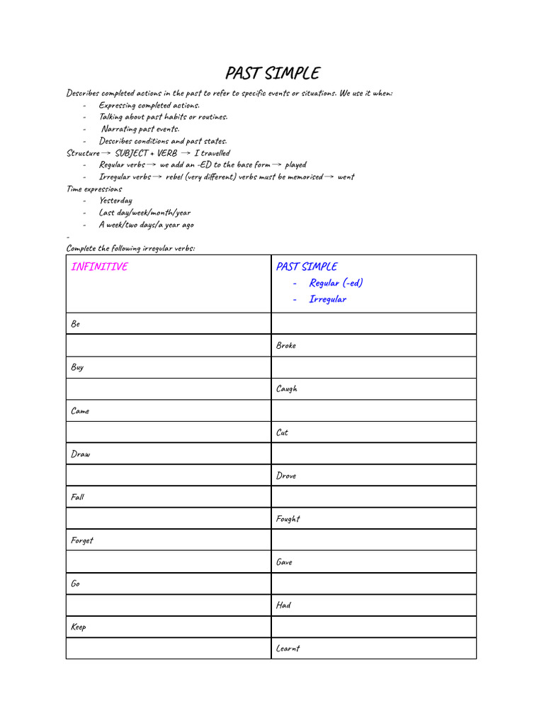 PAST SIMPLE | PDF