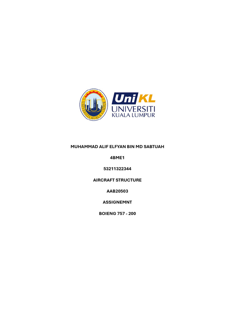 Boeing 757 Aircraft Structure Assignment ALif | PDF