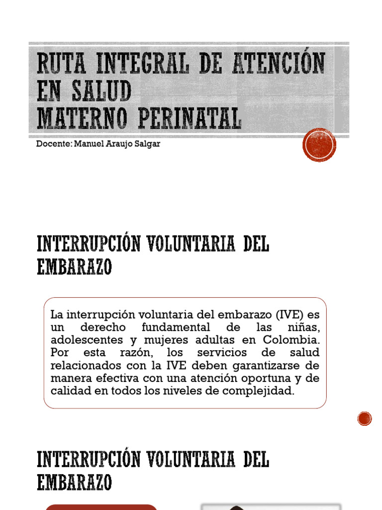 Ruta Integral de Atención en Salud Materno-Perinatal | PDF