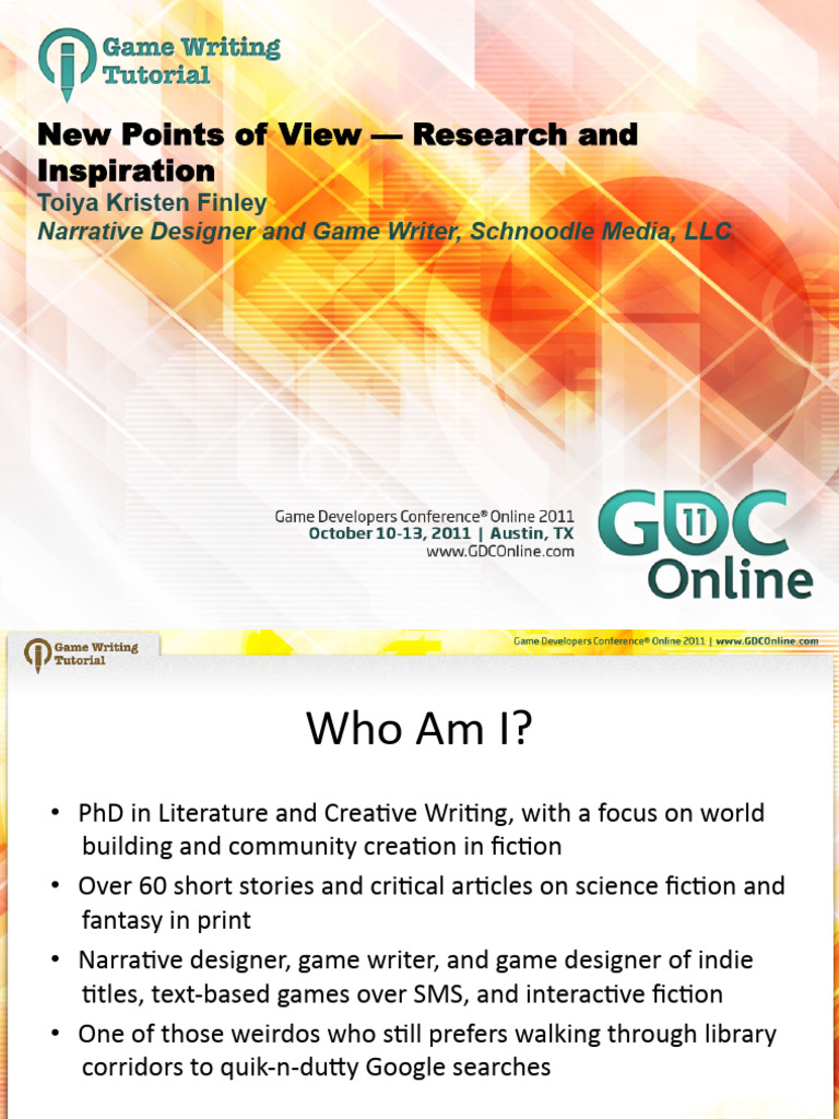 Gdco2011 Writing Tutorial Day Worldbuilding Part3 | PDF