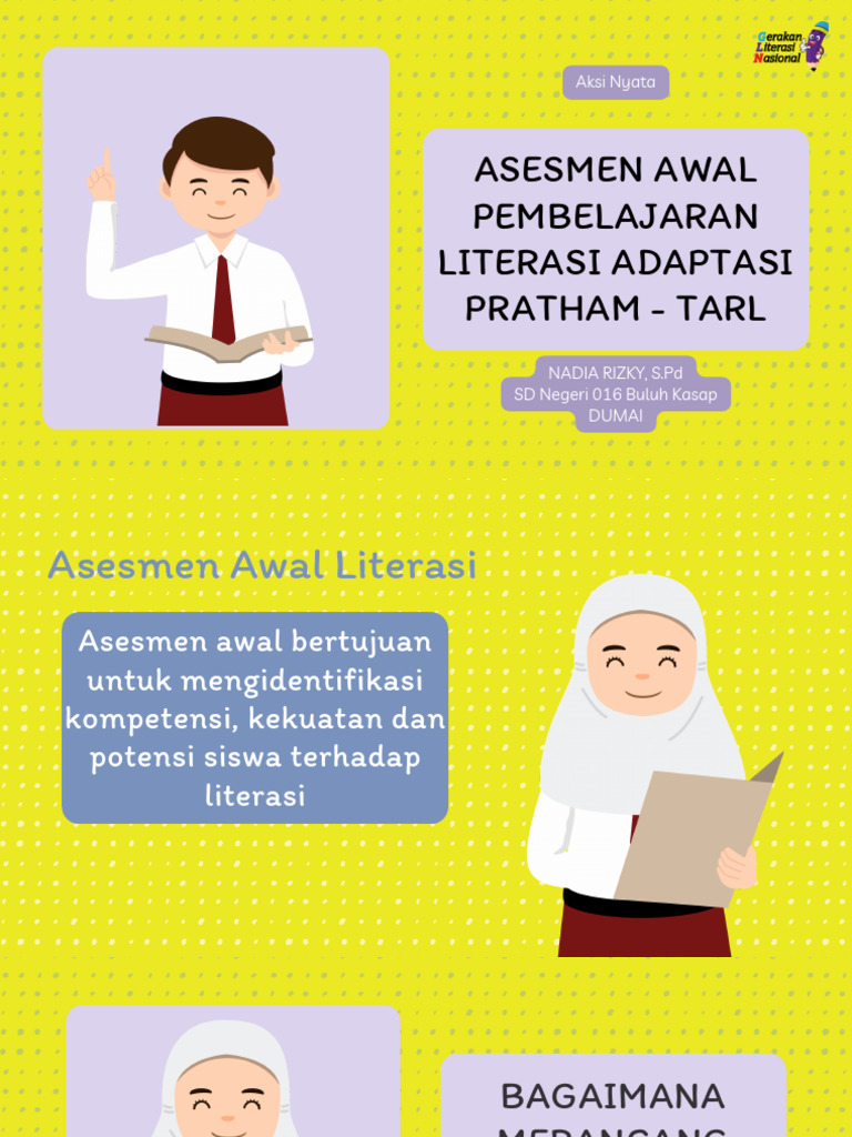 Aksi Nyata Asesmen Awal Pembelajaran Literasi - Nadia | PDF