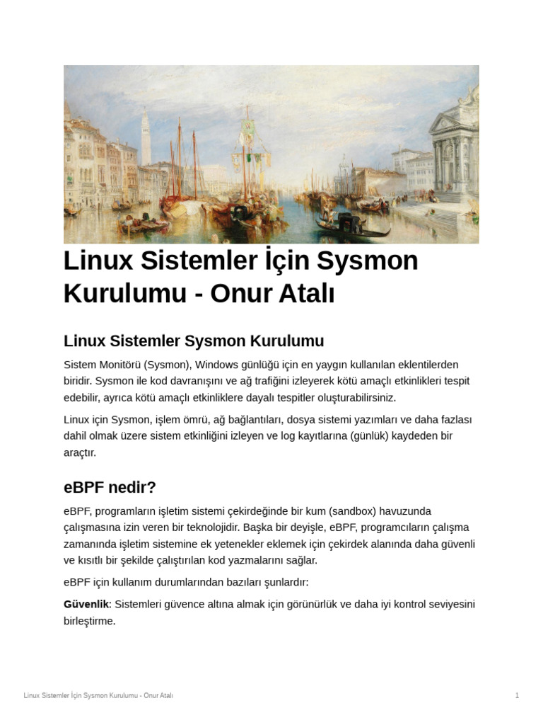 Linux Sistemlerde Sysmon Kurulumu 1704899951 | PDF