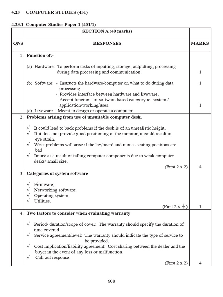 2014 Kcse Computer Studies Ms | PDF